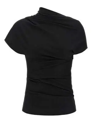 ENTIRE STUDIOS Side Drape Top - Bl Black