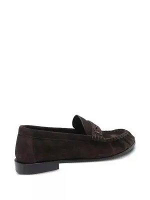 Saint Laurent Logo-detail Suede Loafers