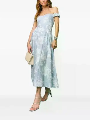 REFORMATION Floral Print Off-shoulder Dress