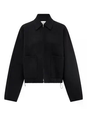 FERRAGAMO Zip-up Drawstring Bomber Jacket - Black