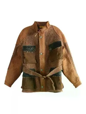 COMMUNS Belted Patchwork Jacket