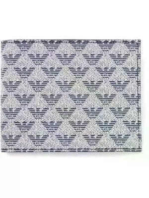 Emporio Armani Monogram Print Wallet - Blue