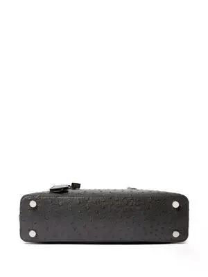 Stella McCartney Ryder Ostrich-effect Padlock Shoulder Bag - Grey