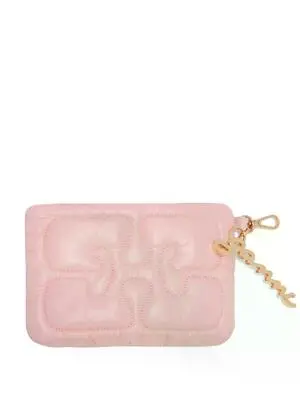 GANNI Logo-charm Wallet - Pink
