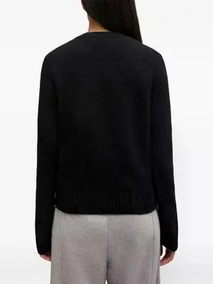GANNI Embroidered Logo Cardigan - Black