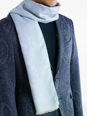 Etro Floral Paisley Jacquard Scarf - Blue