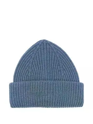 LANVIN Ribbed Wool Beanie - Blue