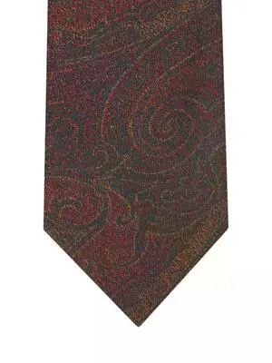 Etro Silk Jacquard Tie With Arnica Motif - Red