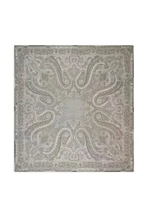 Etro Paisley-pattern Wool Throw Blanket - Neutrals