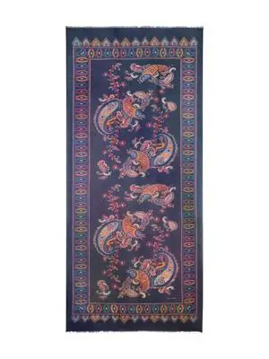 Etro Floral Paisley Scarf - Blue