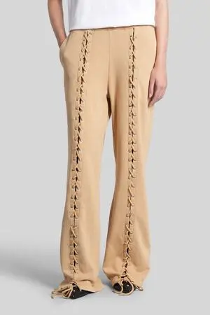 Remain Birger Christensen Cotton Pants With Lace Detailing - Brown