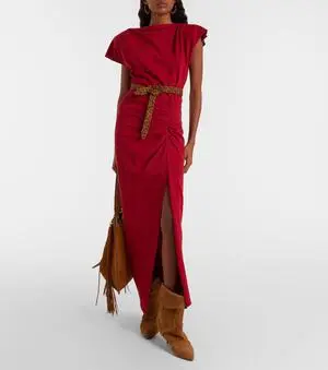 Isabel Marant Étoile Nadela Gathered Cotton Maxi Dress - Red