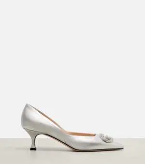 Gucci Interlocking G 55 Metallic Leather Pumps