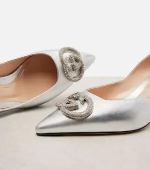 Gucci Interlocking G 55 Metallic Leather Pumps