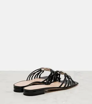 Gucci Interlocking G Patent Leather Sandals