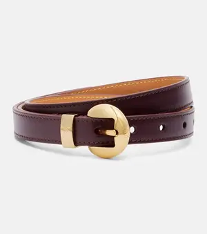 Loewe Pebble Leather Belt - Burgundy