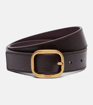 Loewe Rounded Leather Belt - Burgundy
