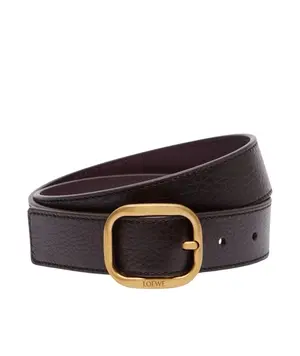 Loewe Rounded Leather Belt - Burgundy