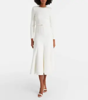 Roland Mouret Embellished Crepe Cocktail Dress