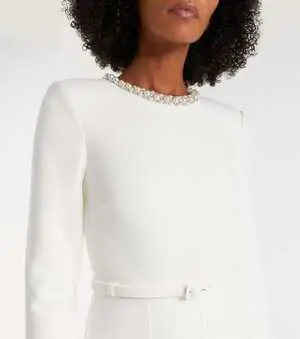 Roland Mouret Embellished Crepe Cocktail Dress