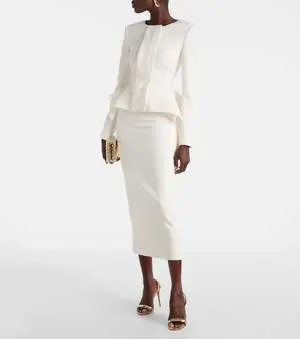 Roland Mouret Crêpe Pencil Skirt - White