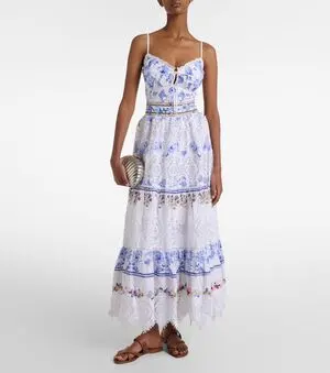 Camilla All About That Lace Linen Midi Skirt - Multicoloured