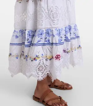 Camilla All About That Lace Linen Midi Skirt - Multicoloured