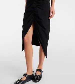 VIVIENNE WESTWOOD Ruched Polo Collar Midi Dress - Black