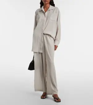 Jade Swim Mika Sheer Wide-leg Pants - Grey