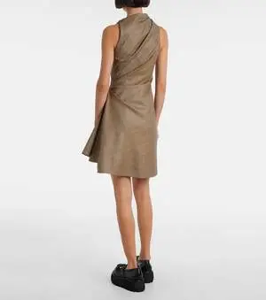Alexander McQueen Prince Of Wales Check Wool Minidress - Beige