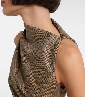 Alexander McQueen Prince Of Wales Check Wool Minidress - Beige