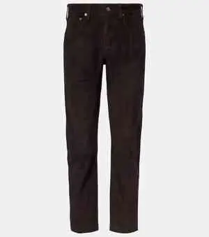 Citizens Of Humanity Winslow Mid-rise Suede Straight-leg Pants - Brown