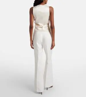 Vince Mid-rise Flared Trousers - White