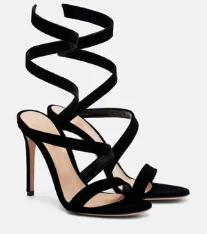GIANVITO ROSSI Opera 105 Velvet Sandals - Black