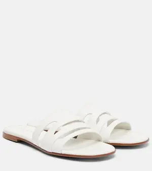 GIANVITO ROSSI Leather Slides - White
