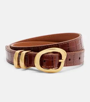 AMANU Tugela Croc-Effect Leather Belt