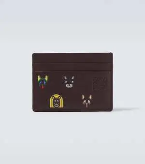Loewe X Louis Wain Leather Card Holder - Brown