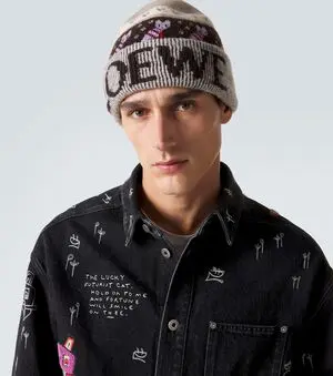 Loewe X Louis Wain Wool-blend Beanie