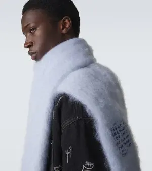 Loewe Embroidered Mohair And Wool Scarf