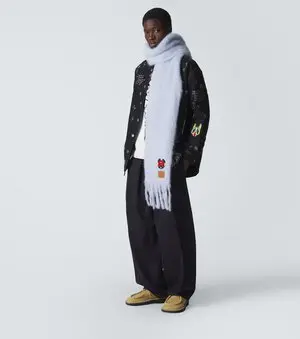 Loewe Embroidered Mohair And Wool Scarf