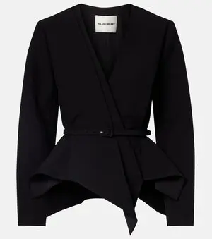 Roland Mouret Asymmetrical Draped Crêpe Blazer