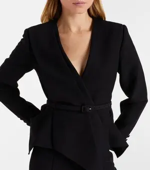 Roland Mouret Asymmetrical Draped Crêpe Blazer