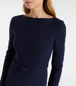 Roland Mouret Belted Wool Crêpe Midi Dress