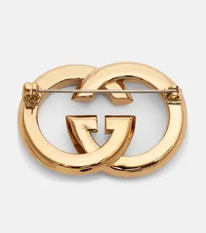 Gucci Interlocking G Embellished Brooch - Gold