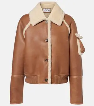 Loewe Shearling-trimmed Leather Blouson