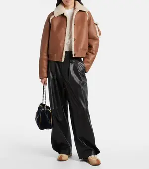 Loewe Shearling-trimmed Leather Blouson