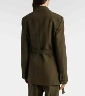 Loewe Belted Wool Blazer - Green