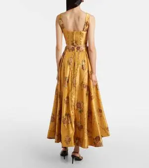 Agua Bendita Delta Floral Cotton-blend Maxi Skirt