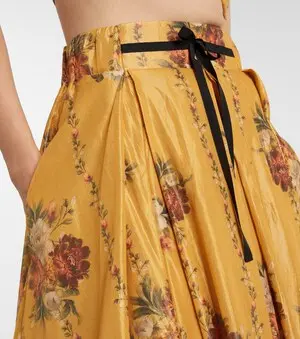 Agua Bendita Delta Floral Cotton-blend Maxi Skirt