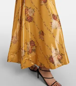 Agua Bendita Delta Floral Cotton-blend Maxi Skirt